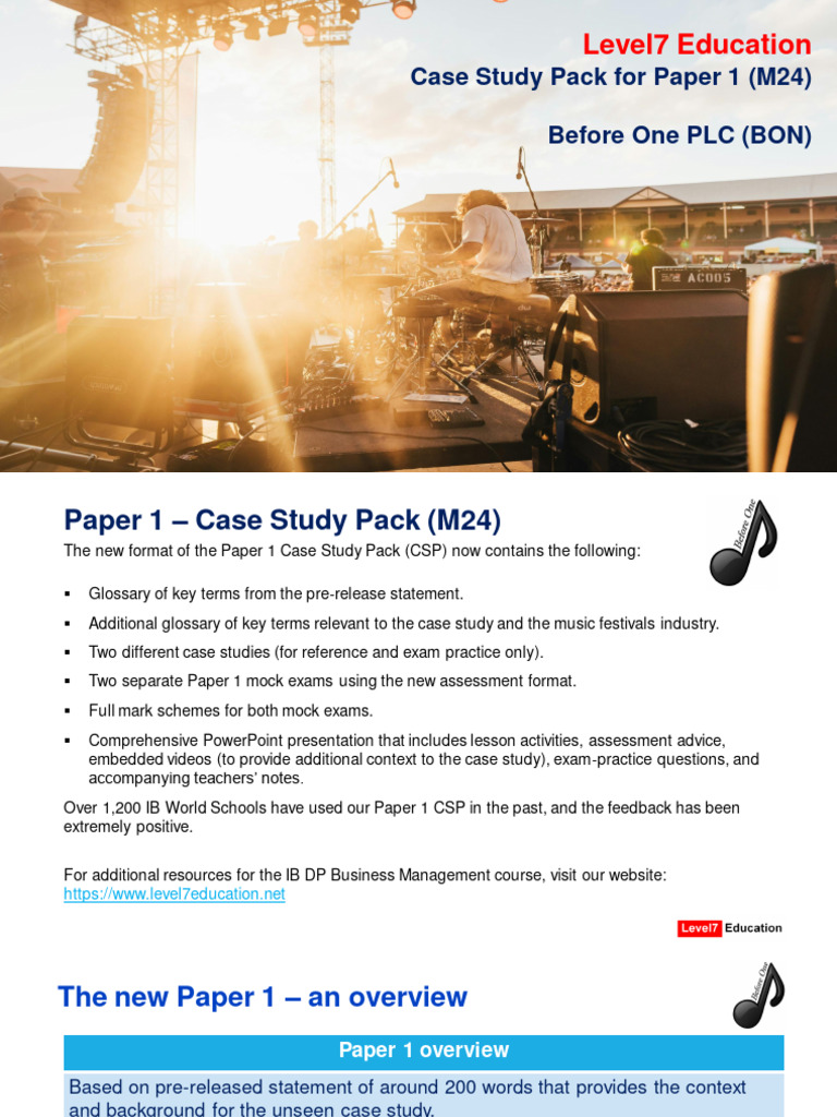 Case Study Pack Powerpoint - May 2024 - Before One PLC 2 | PDF