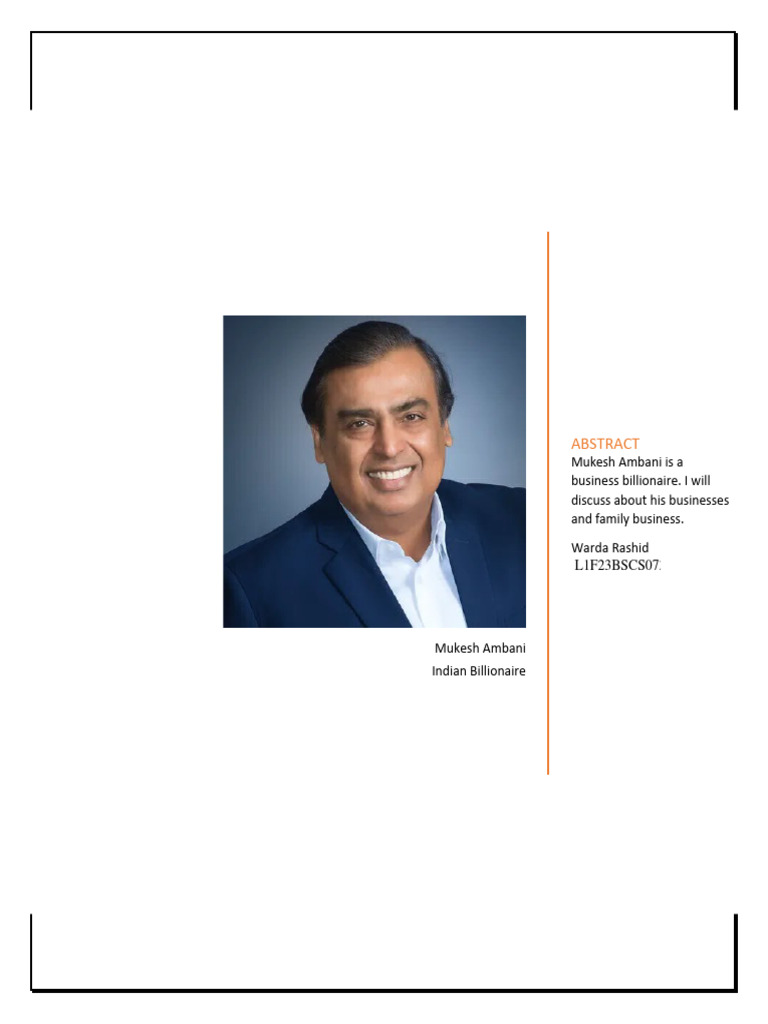 Mukesh Ambani | PDF | Economies | Business