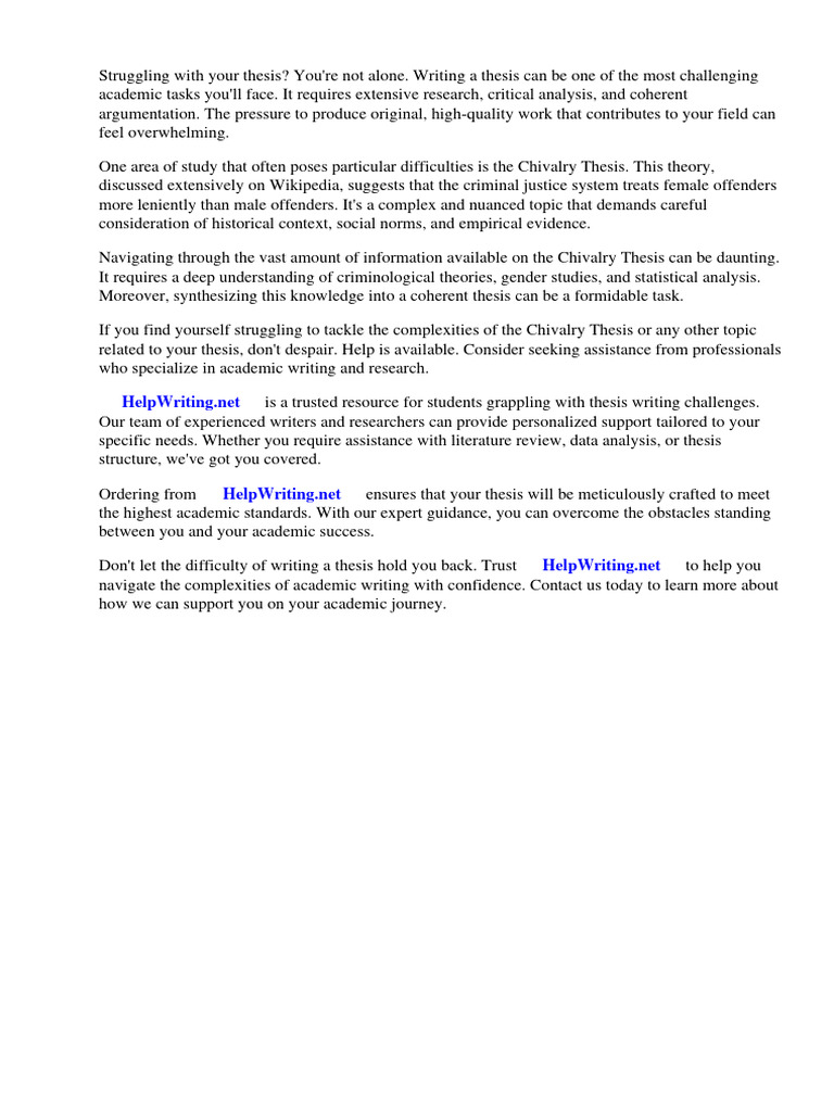 Chivalry Thesis Writing Help | PDF