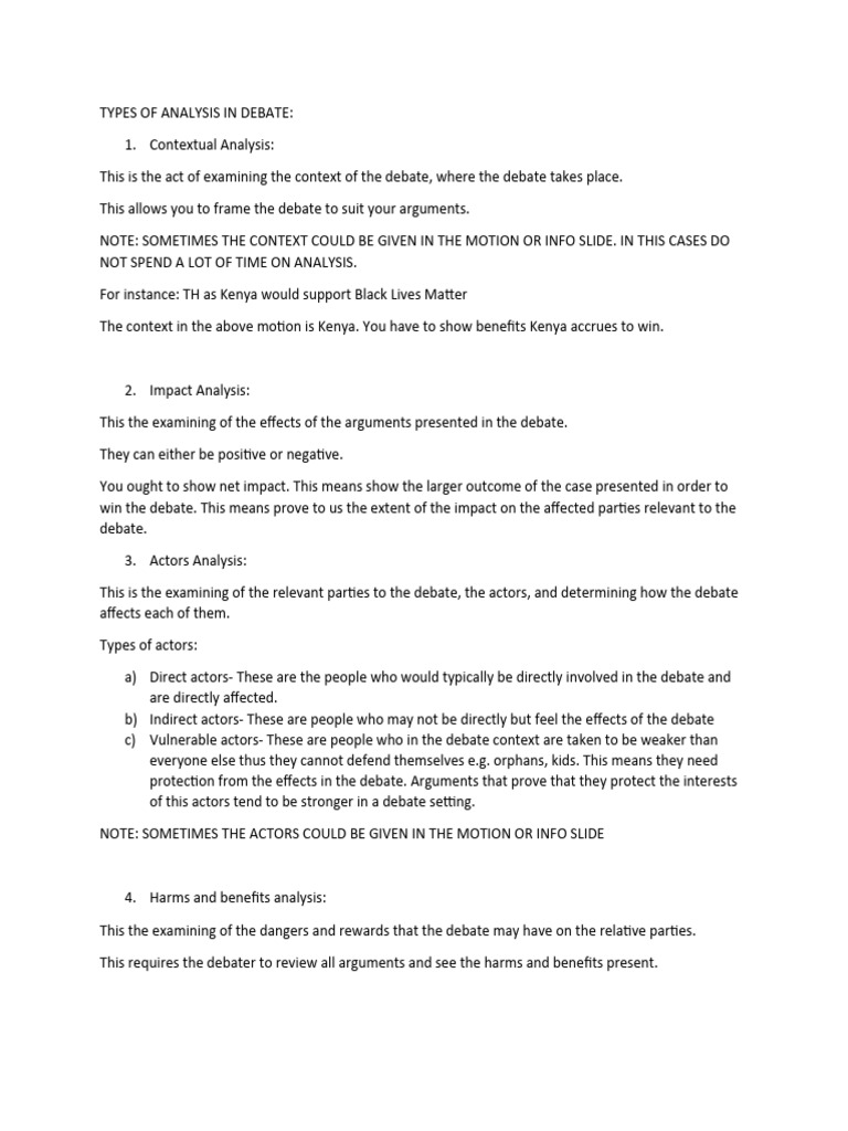 Types of Analysis in Debate-1 | PDF