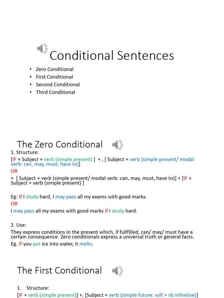 Conditional Sentences | PDF | Verb | Semantic Units