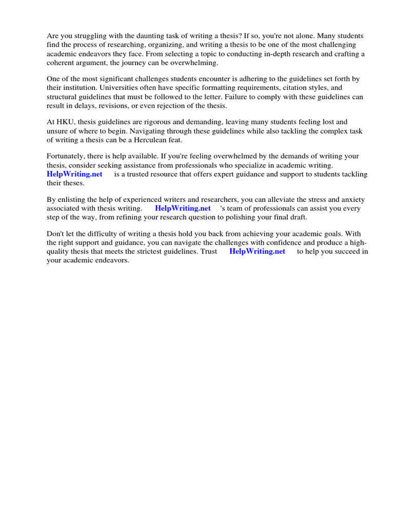 Hku Thesis Guideline | PDF | Thesis | Science