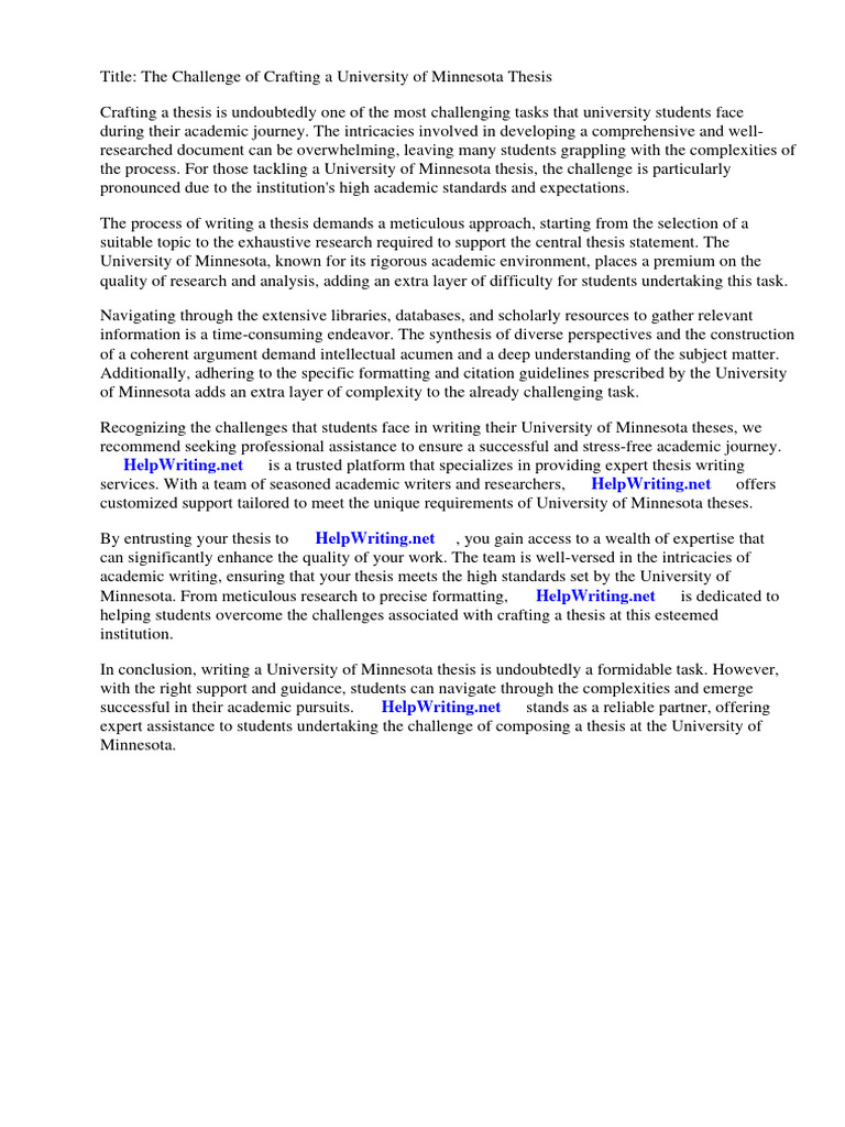 University of Minnesota Thesis Challenges | PDF | Lgbt | LGBTQIA+ Studies