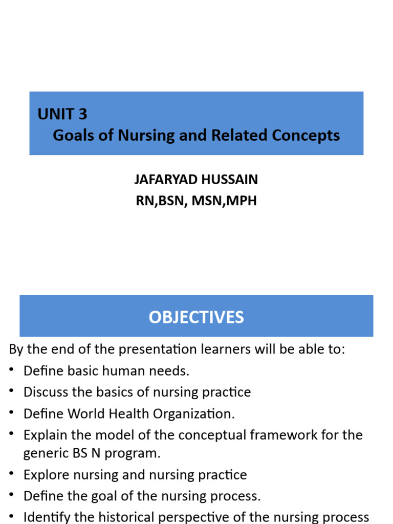 Unit 3 Goals of Nursing and Related Concepts | PDF | Nursing ...