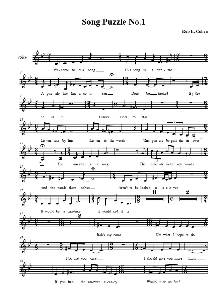Song Puzzle No.1 | PDF