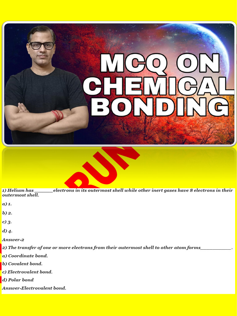 Chemistry Quiz for Students | PDF | Chemical Bond | Ion