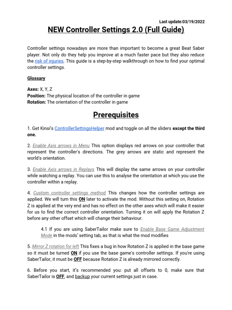 New Controller Settings 2.0 (Full Guide) | PDF