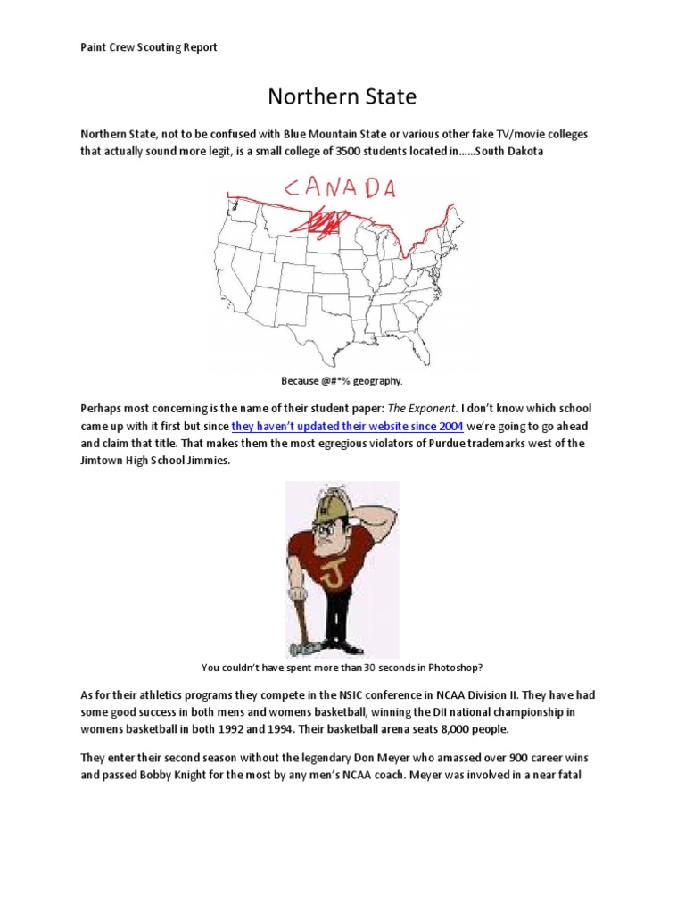 Northern State Paint Crew Report | PDF | National Collegiate Athletic ...