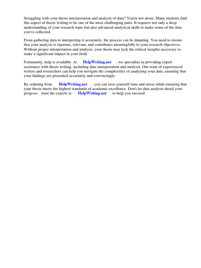 Thesis Interpretation and Analysis of Data | Download Free PDF ... Thesis Interpretation and Analysis of Data | Download Free PDF ...