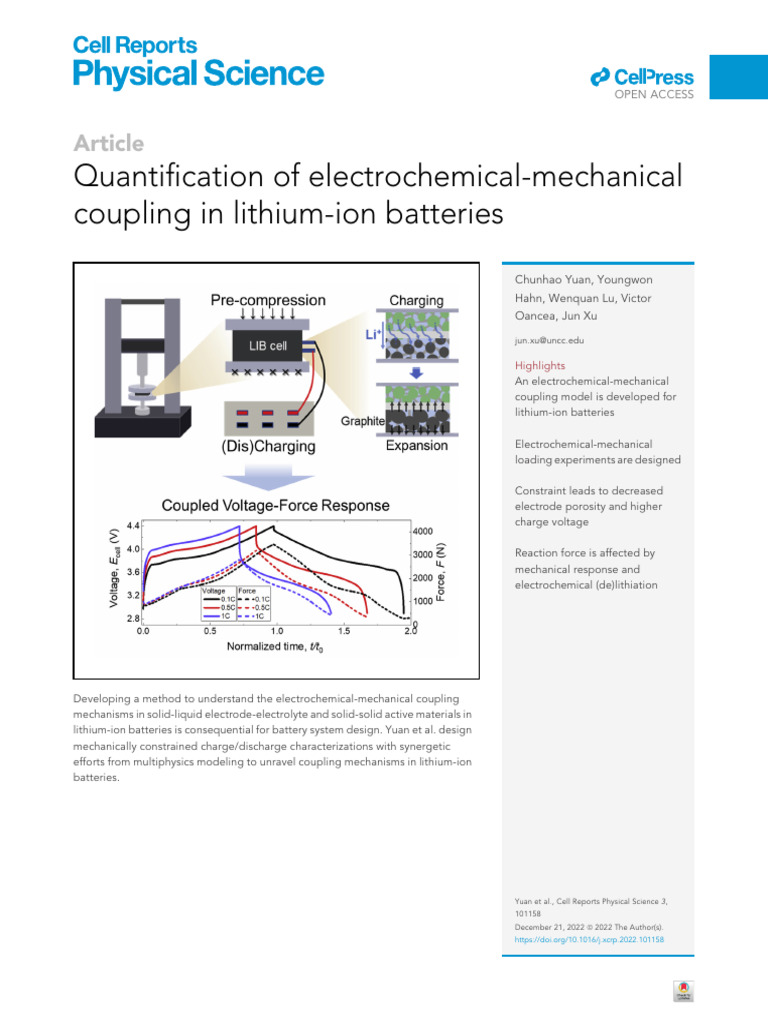 Quantification of Electrochemical-Mechanical | PDF