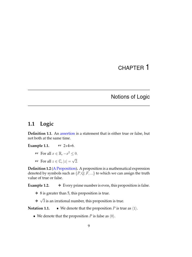 Chapter 1_Mathematical Logic | PDF