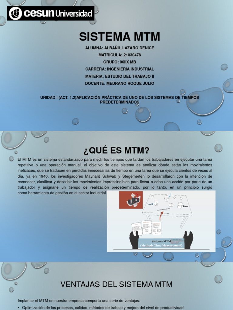 Sistema MTM (ACT. 1.2) | PDF | Economias