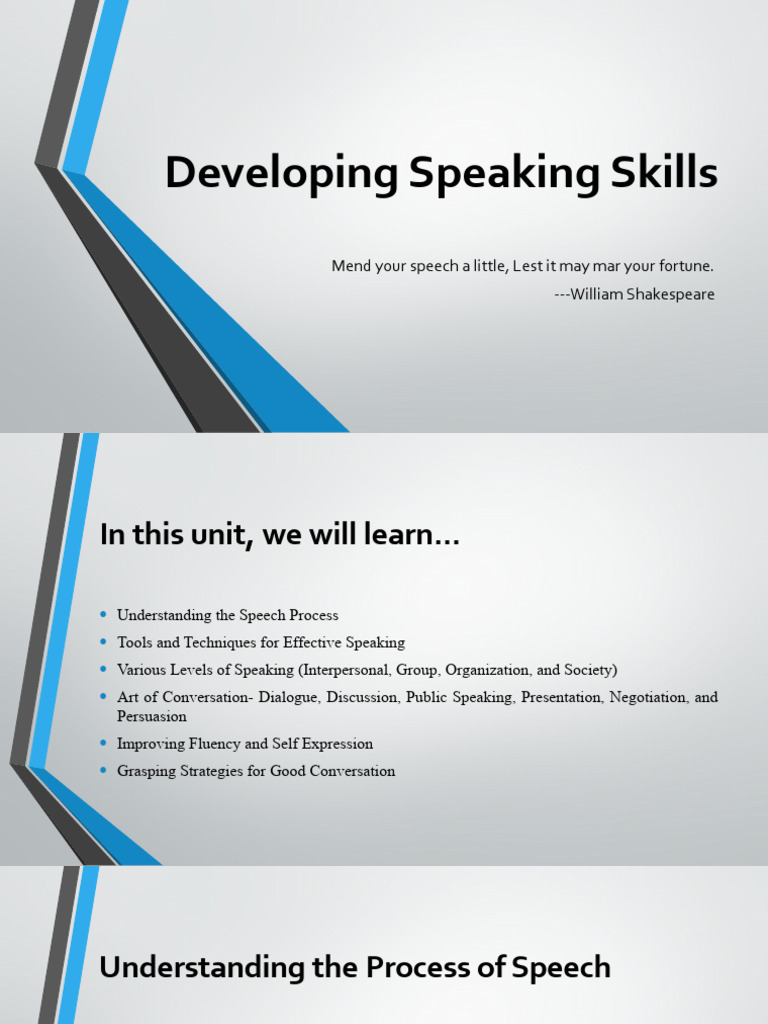 3 - Speaking Skills 1 | PDF | Public Speaking | Negotiation