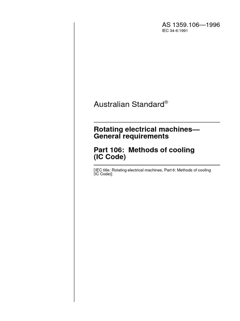 1359.106-1996 Rotating Electrical machines general requirements (Methods of cooling IC code ...