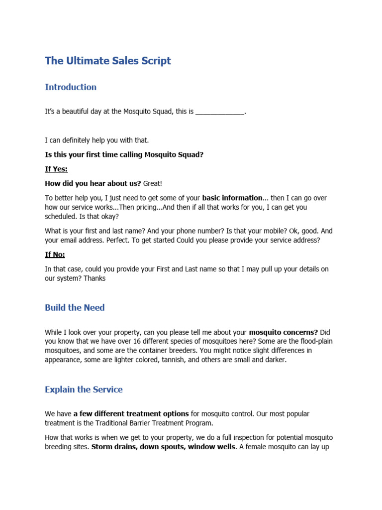 Updated 2022 New Client Script | PDF | Payments | Mosquito