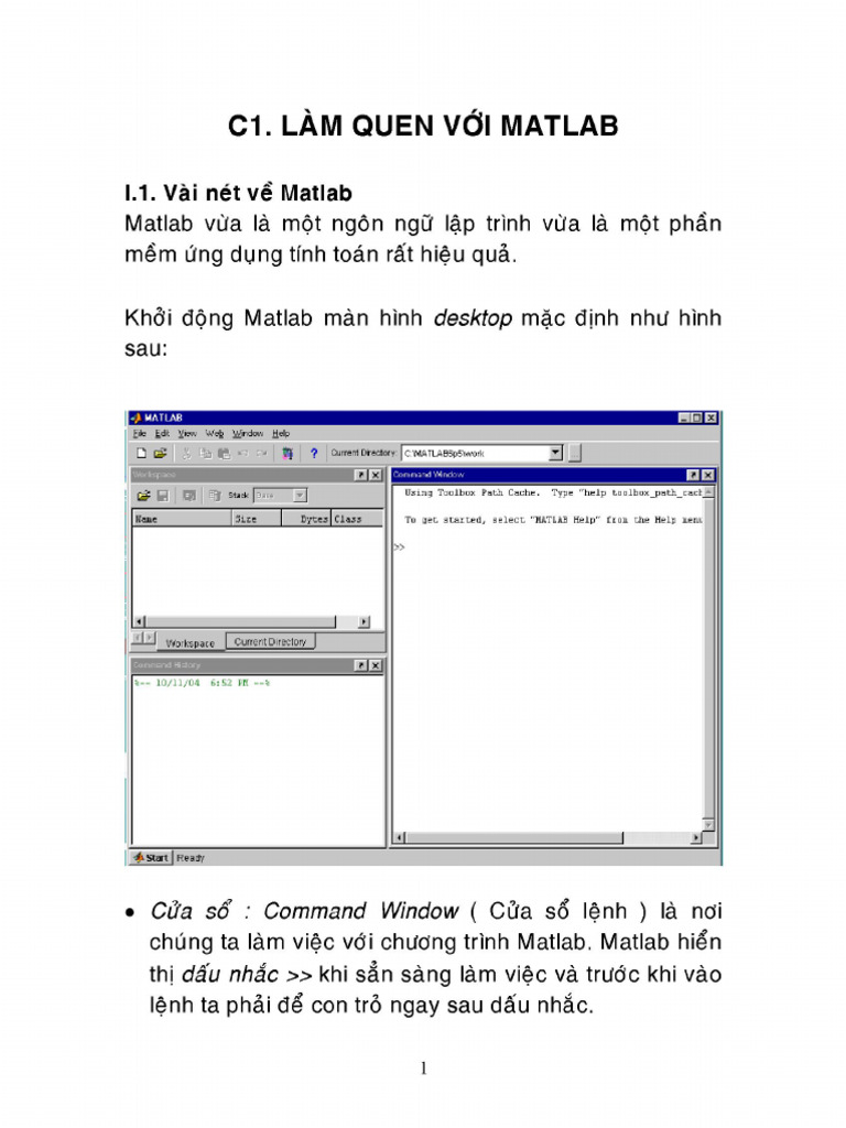 Phuong-Phap-So-Trong-Cong-Nghe-Hoa-Hoc - Ml1-Lam-Quen-Matlab - (Cuuduongthancong - Com) | PDF