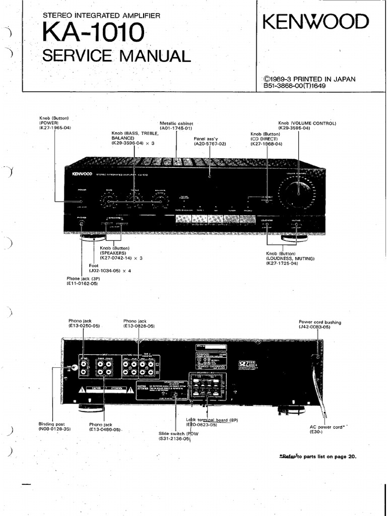 Kenwood Ka-1010 Amplifier | PDF