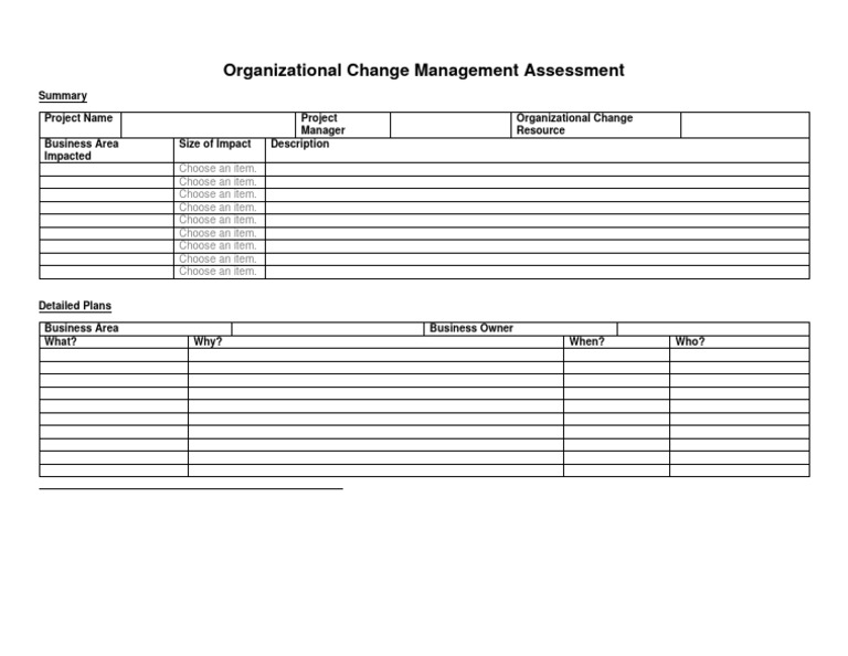 Change Management Assessment | PDF