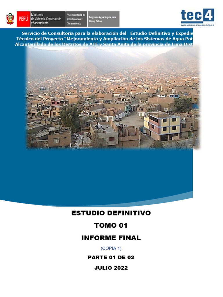 Caratula Est Def (1) | PDF | Alcantarillado | Suministro de agua