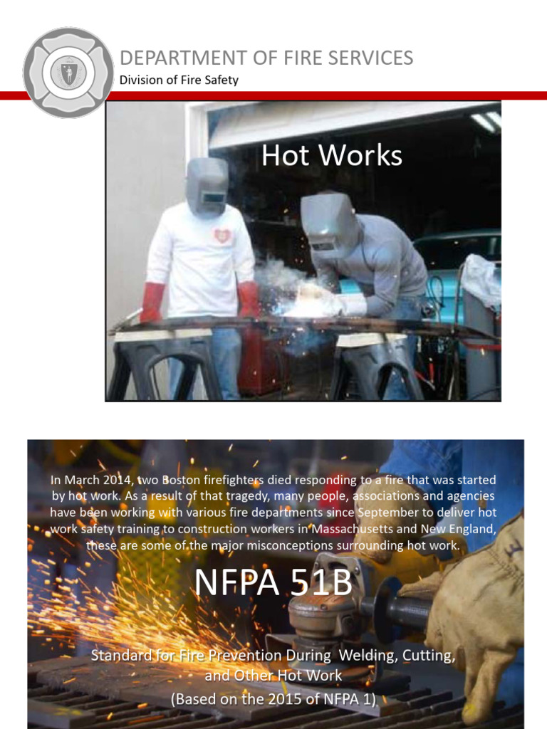 Presentation 2019.11.18 NFPA 51B 2018 Formatted | PDF | Firefighting | Fire Safety