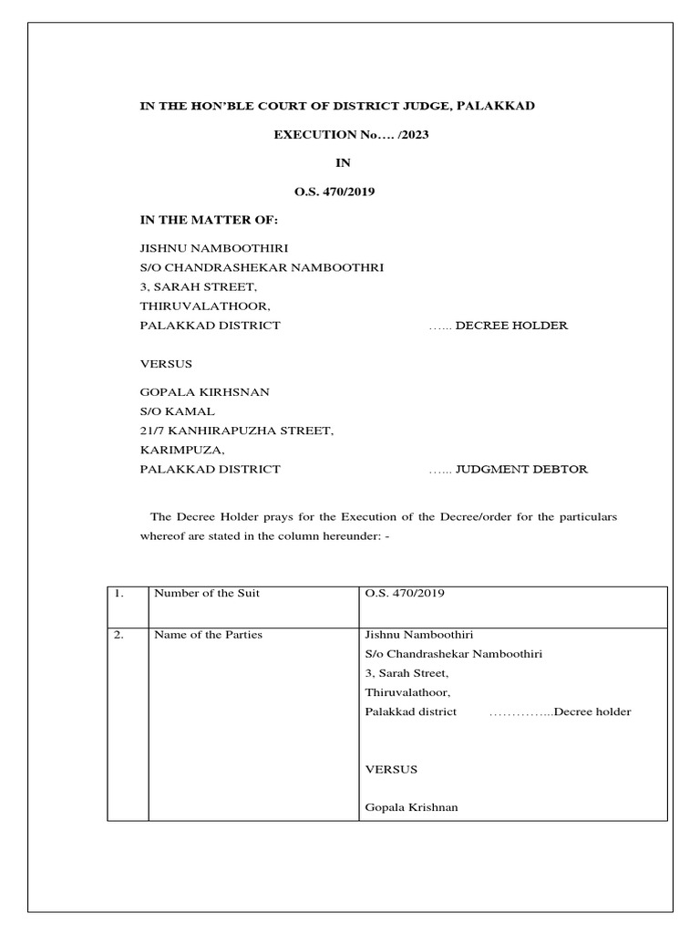 Execution Petition Cia 3 | PDF | Judgment (Law) | Public Law