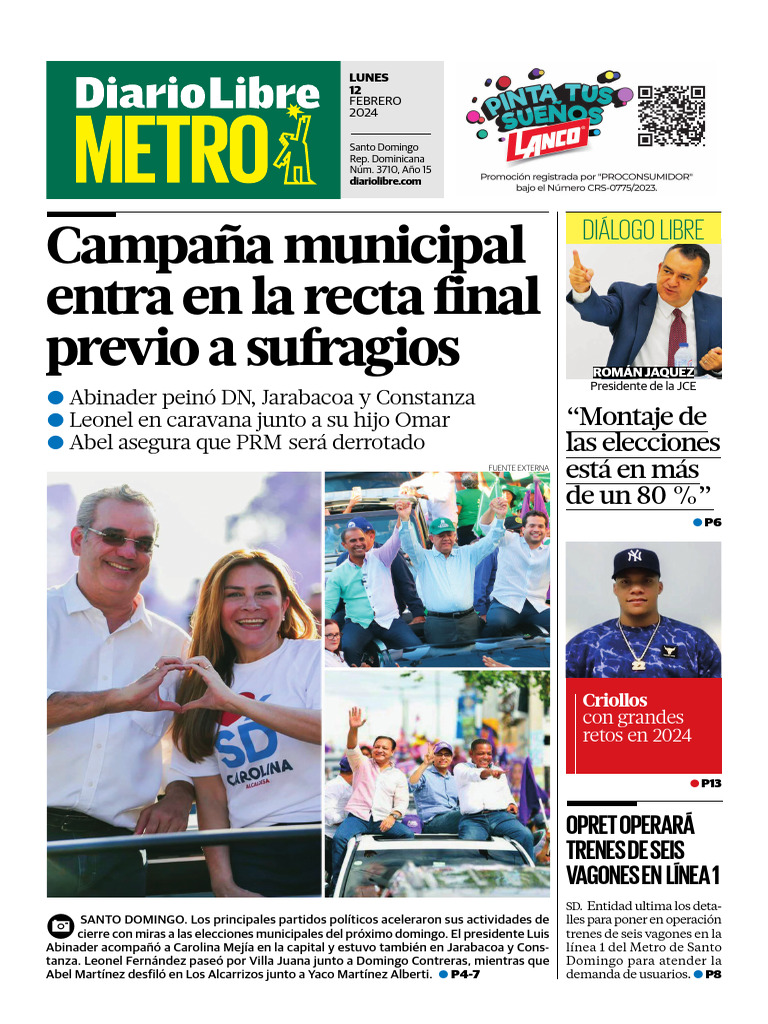 Diariolibremetro Planillo 12 - 02 - 2024 1 | PDF