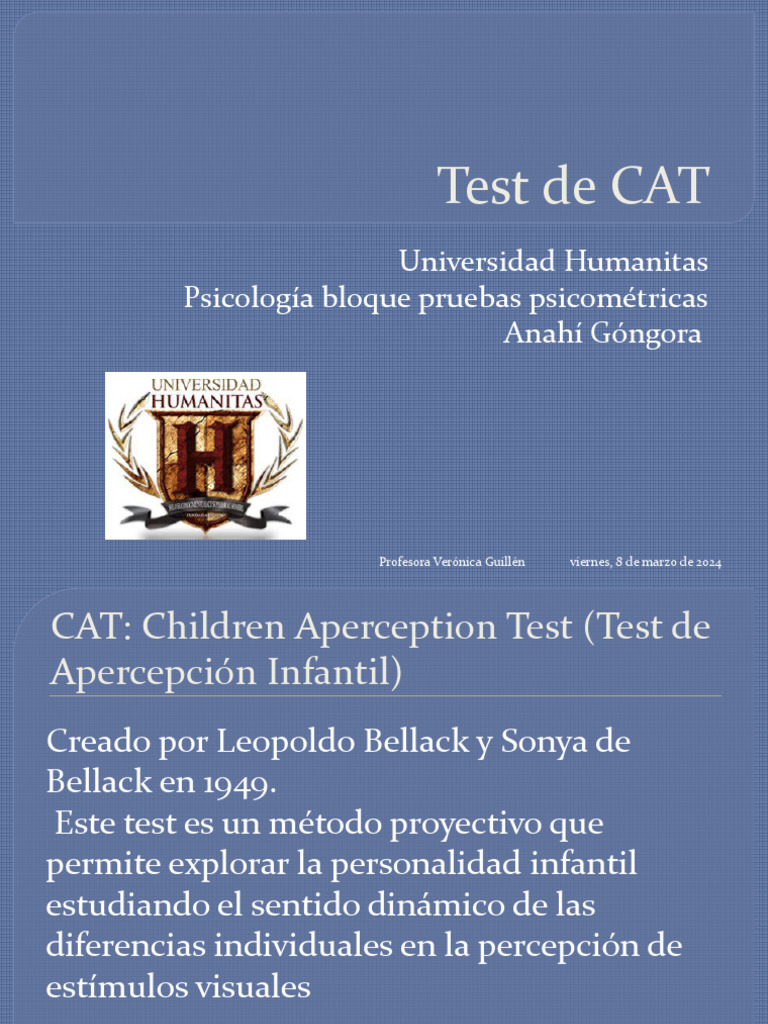 Test de Apercepción Infantil (CAT) | PDF | Sicología | Conceptos ...