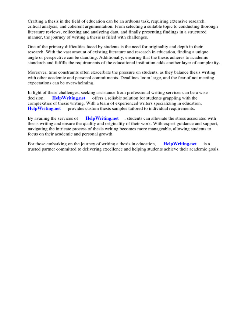 Thesis Samples in Education | PDF | Thesis | Essays