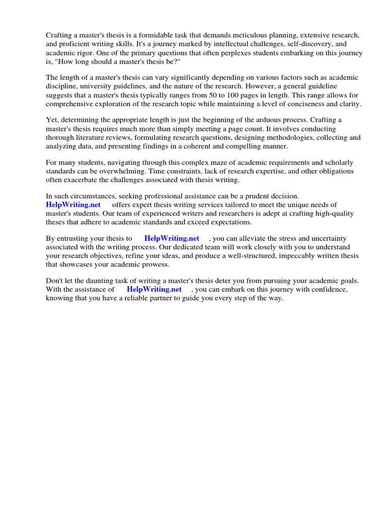 Master's Thesis Writing Guide | PDF | Thesis | Science