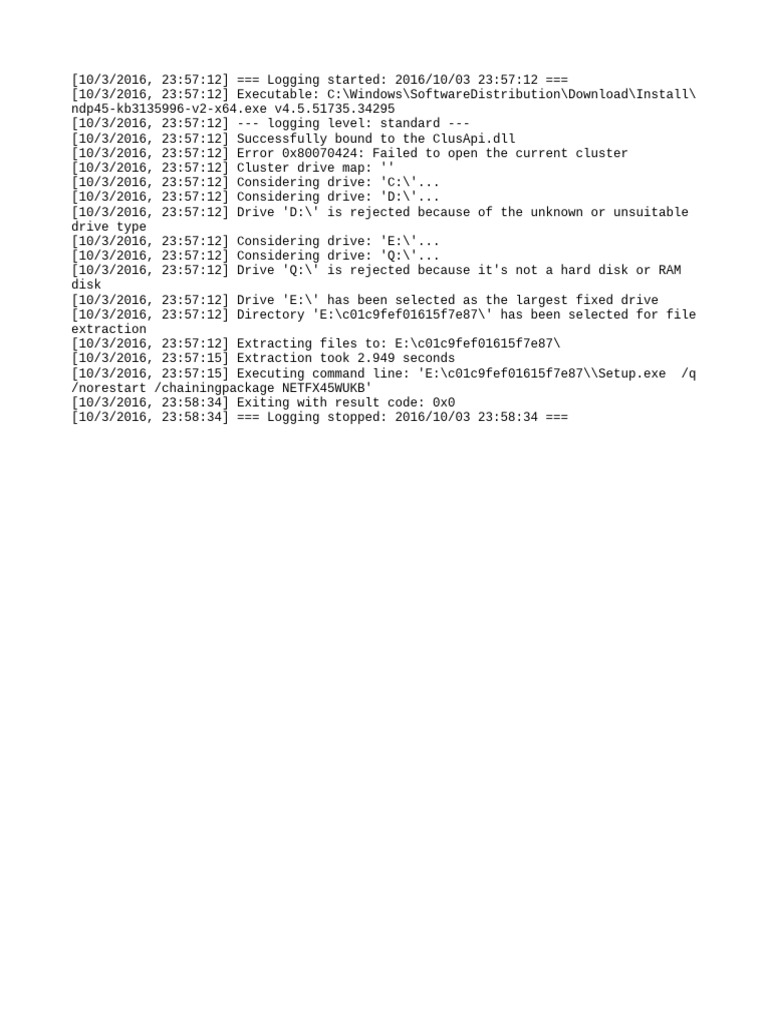 Dd Ndp45 Kb3135996 v2 x64 Decompression Log | PDF