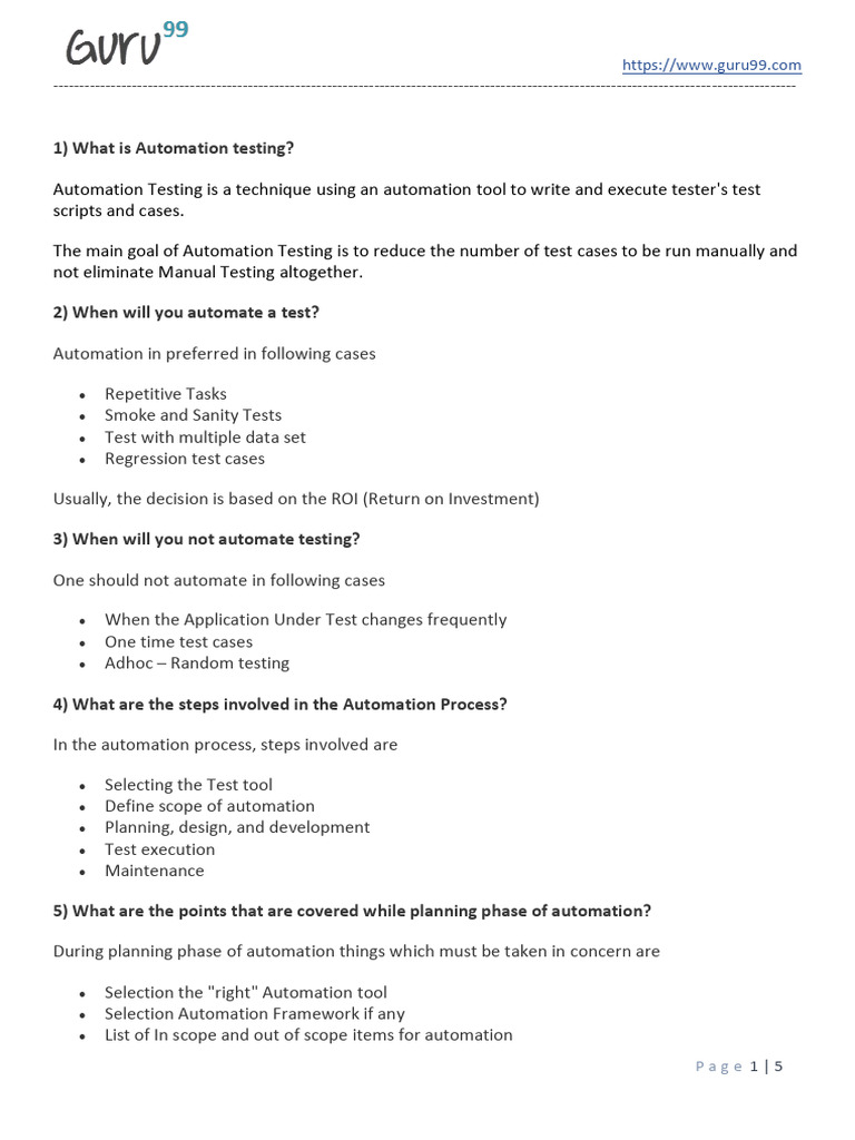 Automation Testing | PDF | Selenium (Software) | Scripting Language Automation Testing | PDF | Selenium (Software) | Scripting Language
