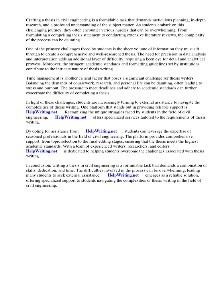 List of Thesis Title For Civil Engineering | PDF