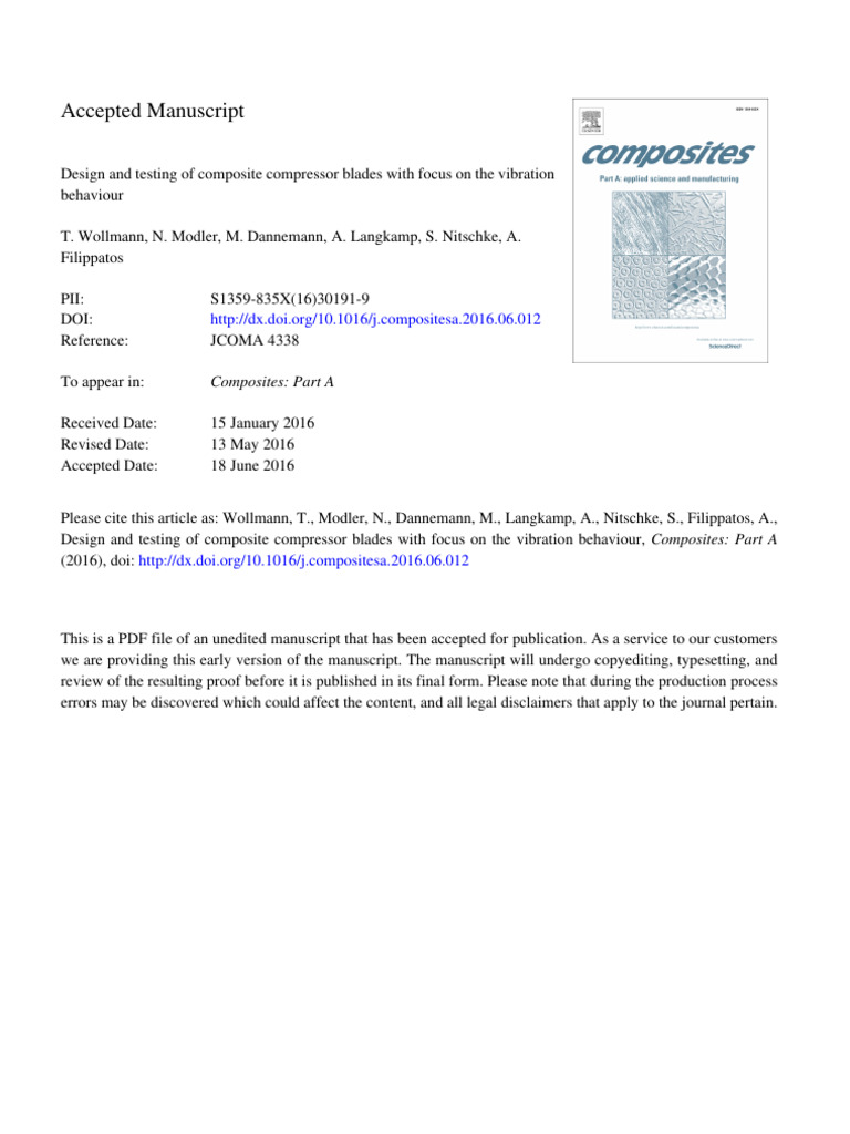 Composite Compressor Blades: Vibration Analysis | PDF | Technology ...