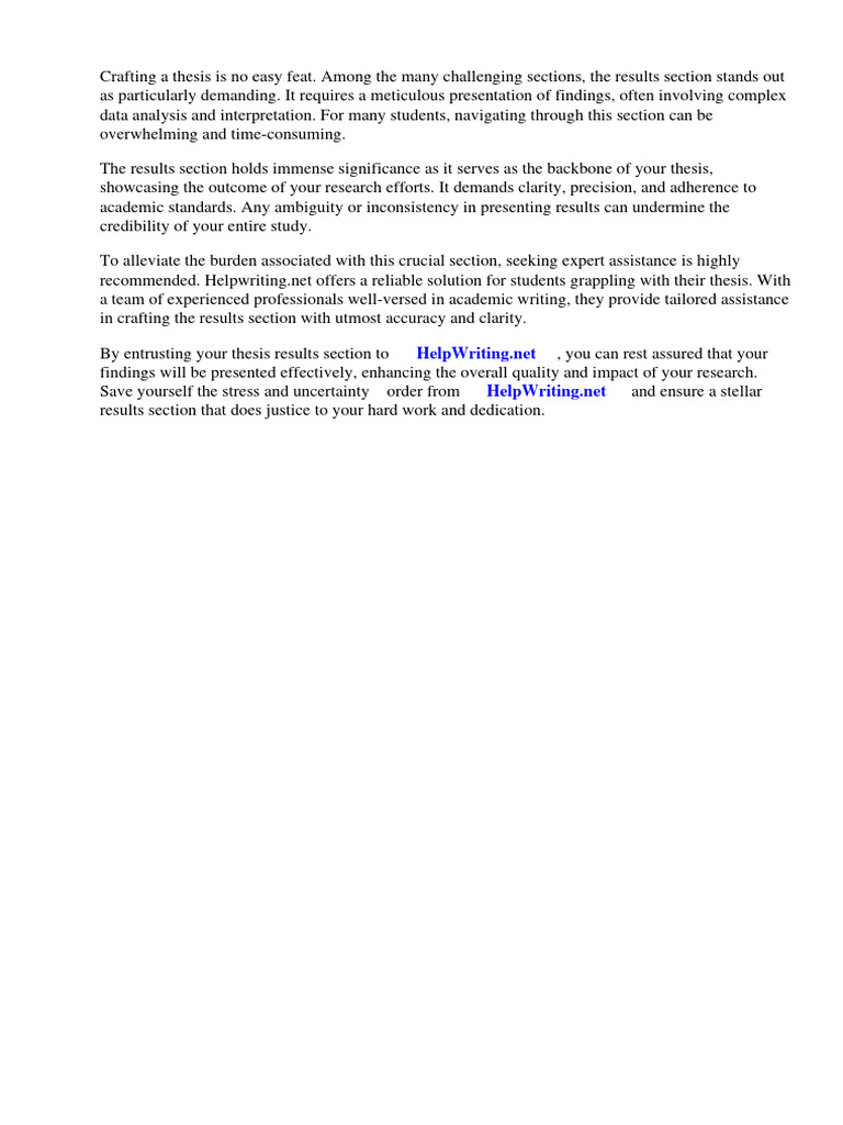 Thesis Results Section | PDF | Thesis | Methodology