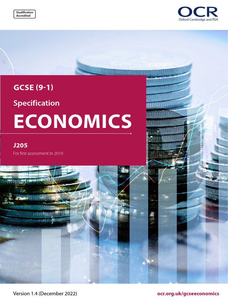 Specification Accredited Gcse Economics j205 | PDF