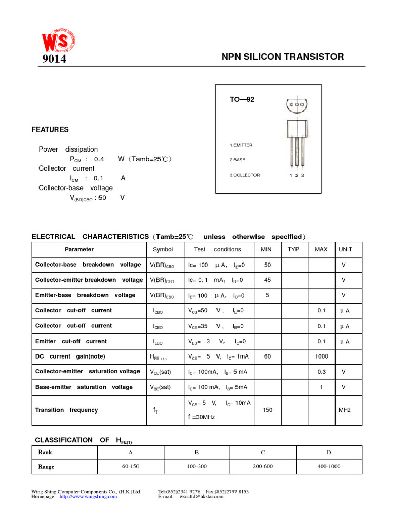 NPN Silicon Transistor | PDF | Bipolar Junction Transistor | Electronic Design