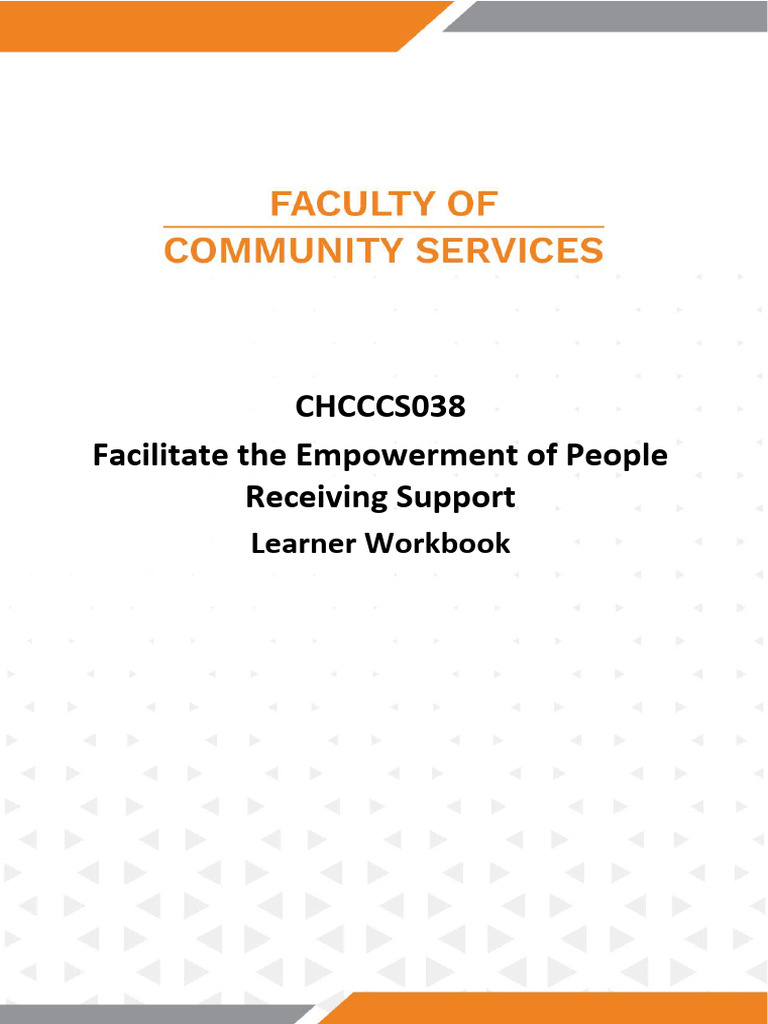 CHCCCS038 Empowerment Assessment Workbook | PDF | Educational ...