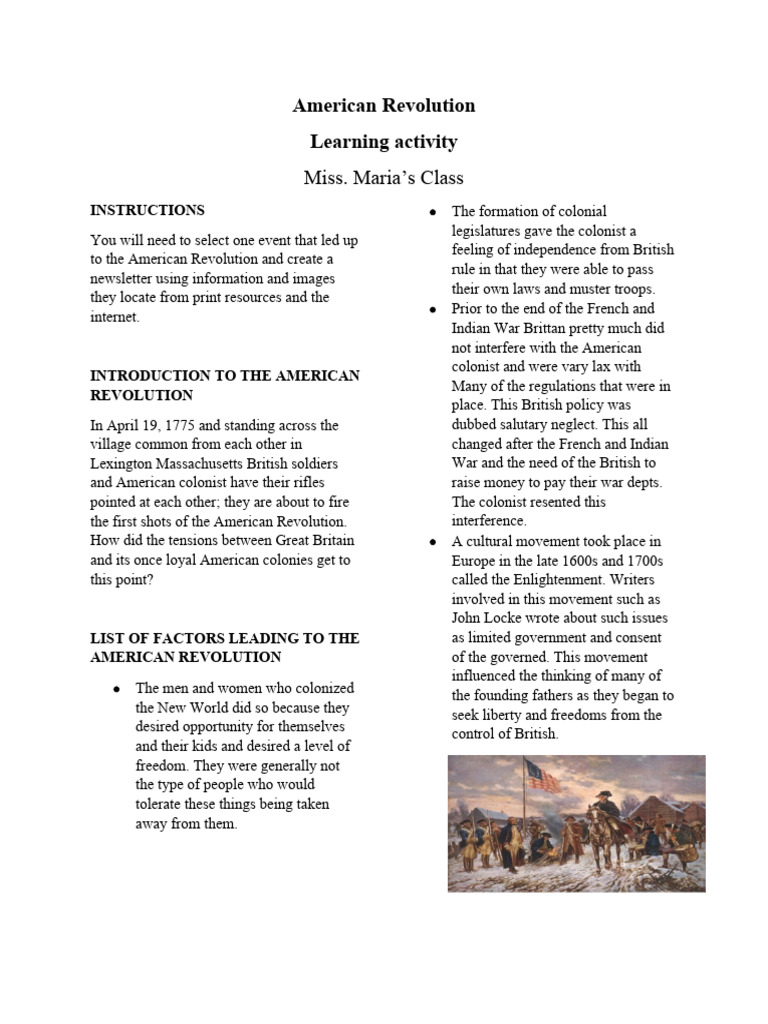 American Revolution Lab | PDF | American Revolution | Thirteen Colonies