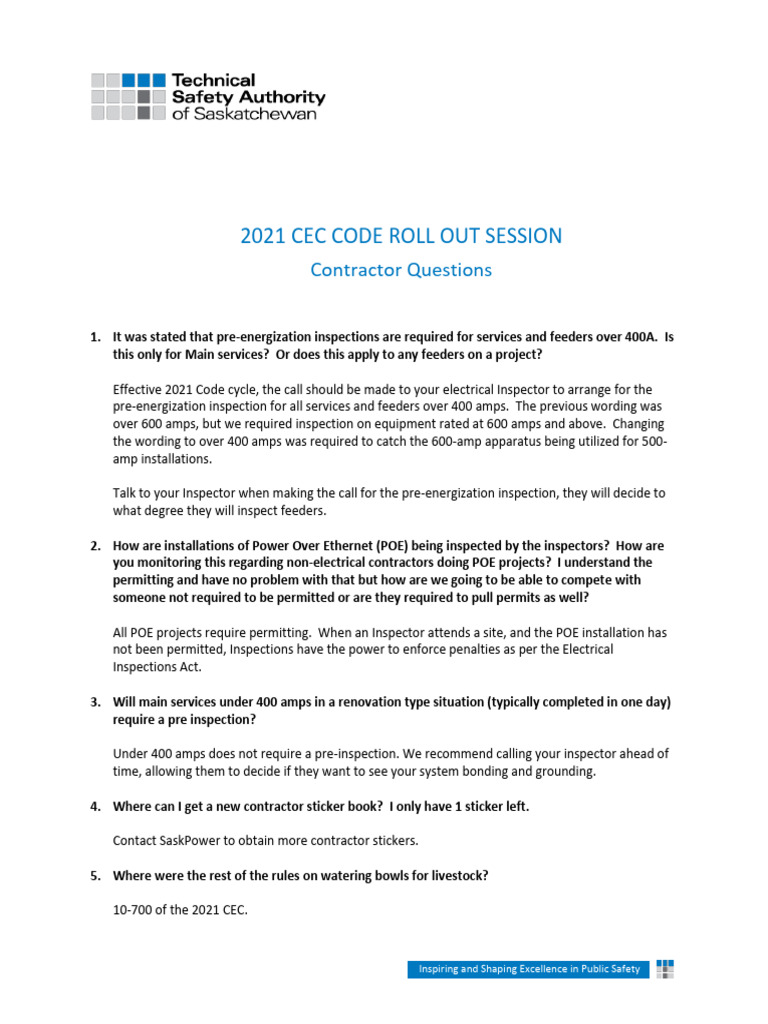 2021 CEC Contractor Questions | PDF | Ac Power Plugs And Sockets ...