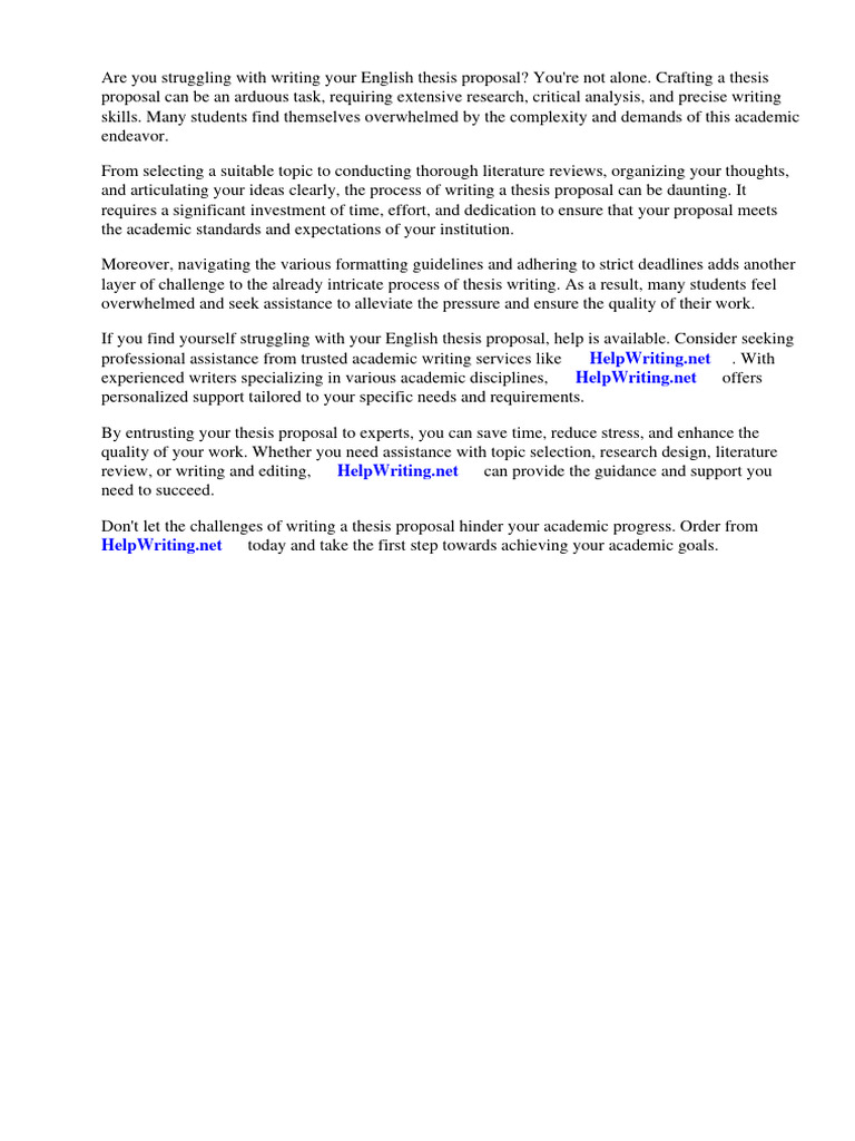 Example of English Thesis Proposal | PDF | Thesis | Thought Example of English Thesis Proposal | PDF | Thesis | Thought