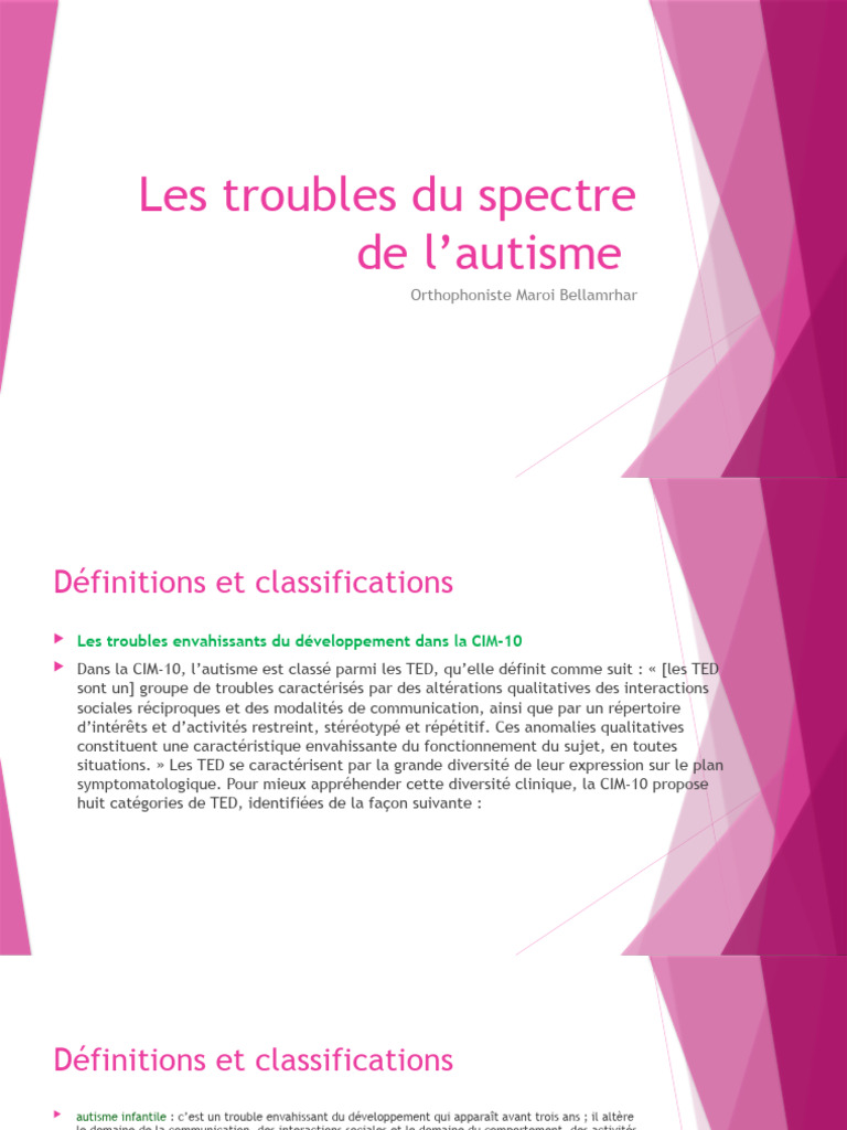 Les troubles du spectre de l’autisme | PDF | Trouble envahissant du développement | Trouble du ...