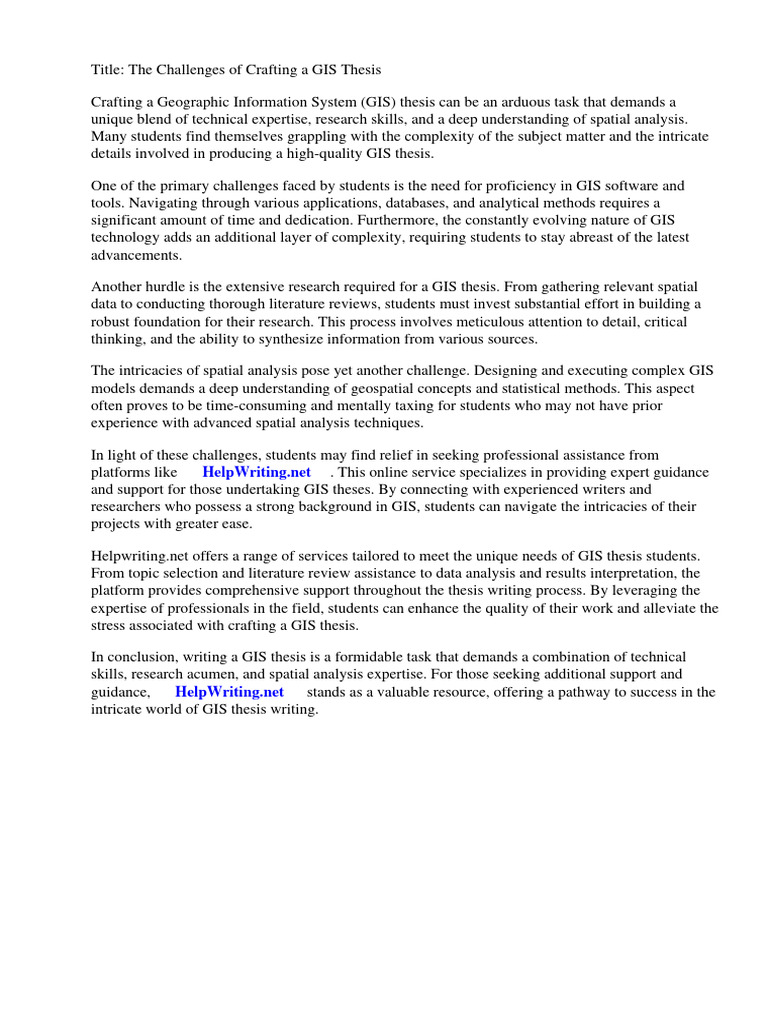 Gis Thesis | PDF | Geographic Information System | Spatial Analysis