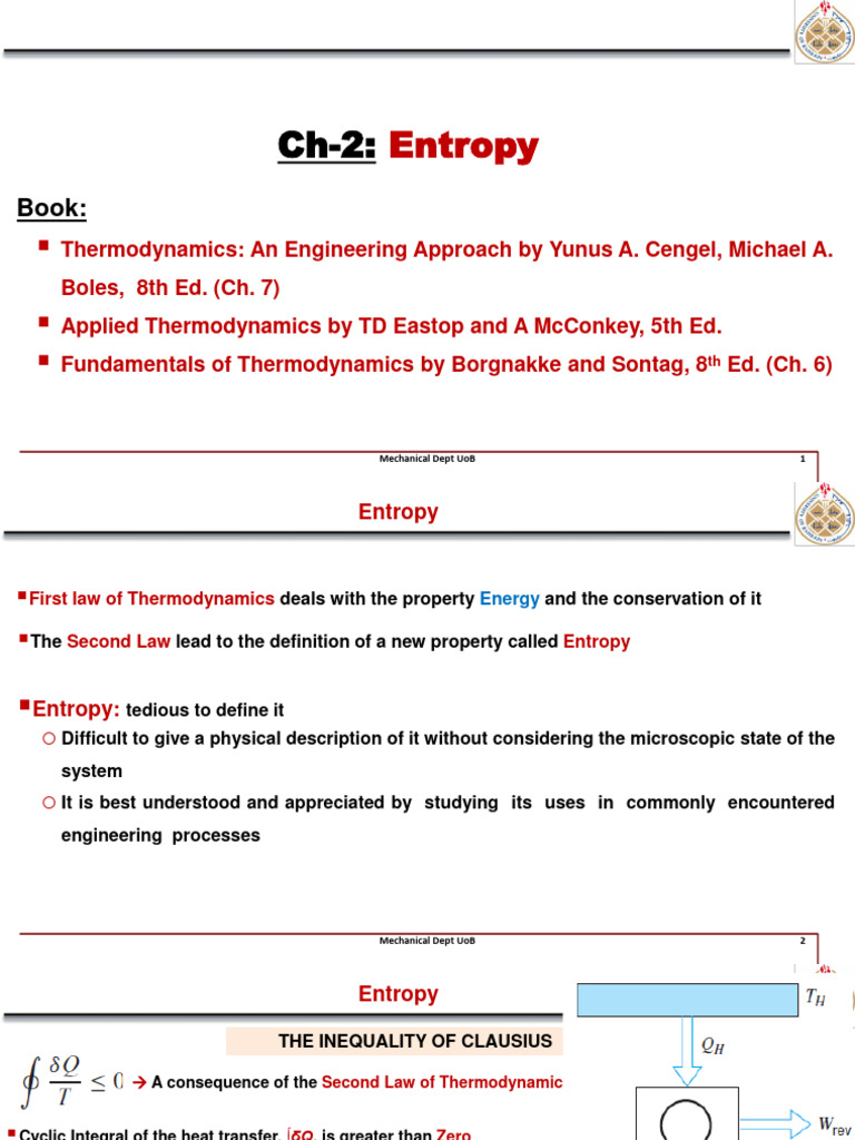 Ch 2 Entropy | PDF | Entropy | Heat