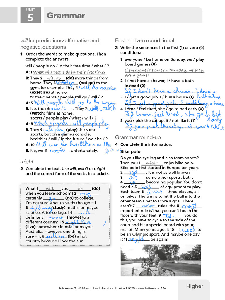 L2 A2PLUS U5 Grammar Higher | PDF | Language Mechanics | Languages