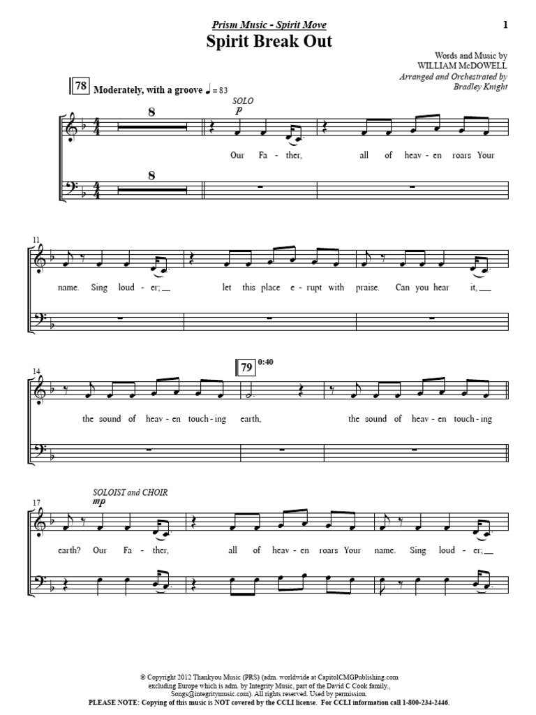 Spirit Break Out - Vocals | PDF
