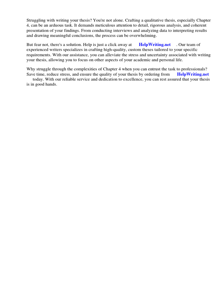 Sample of Chapter 4 Qualitative Thesis | PDF | Qualitative Research ...