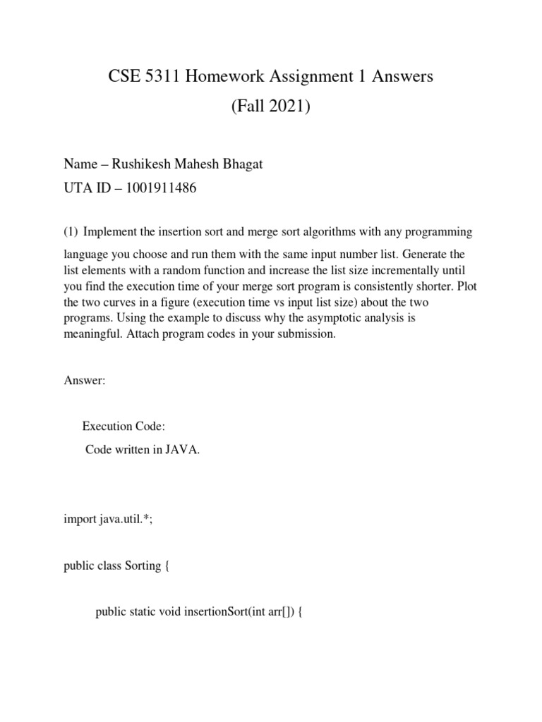 Hw1-1 Answers Hand Written | PDF | Algorithms And Data Structures | Software Development