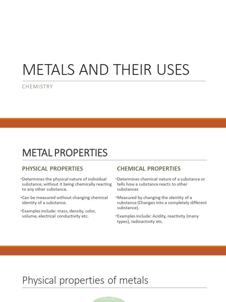 Metals and Their Uses 1 | PDF | Rust | Sodium Chloride
