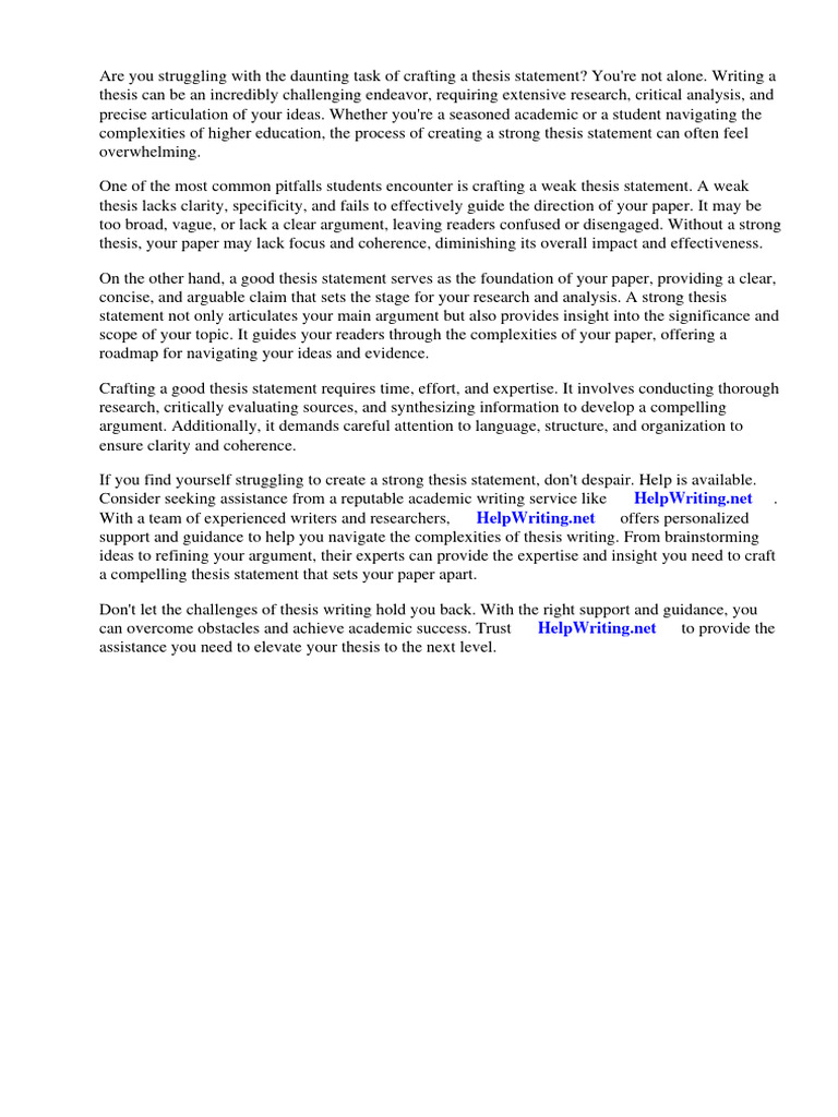 Bad and Good Thesis Statements Examples | PDF | Essays | Thesis