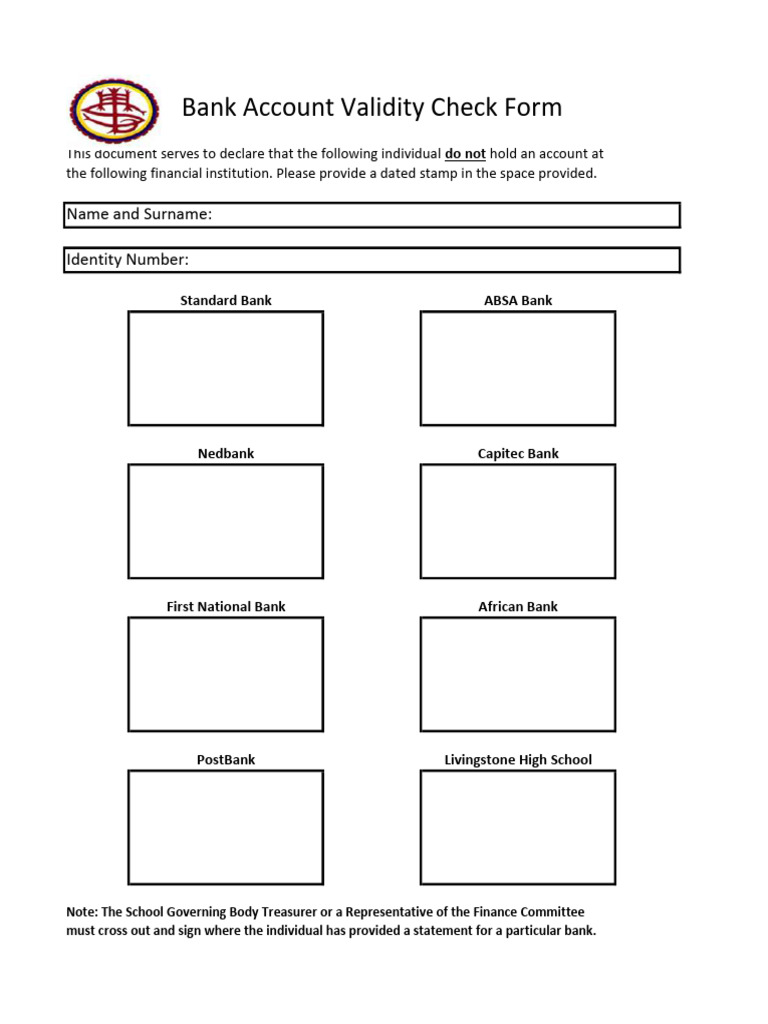 LHS Bank Validity Check Form-1 | PDF